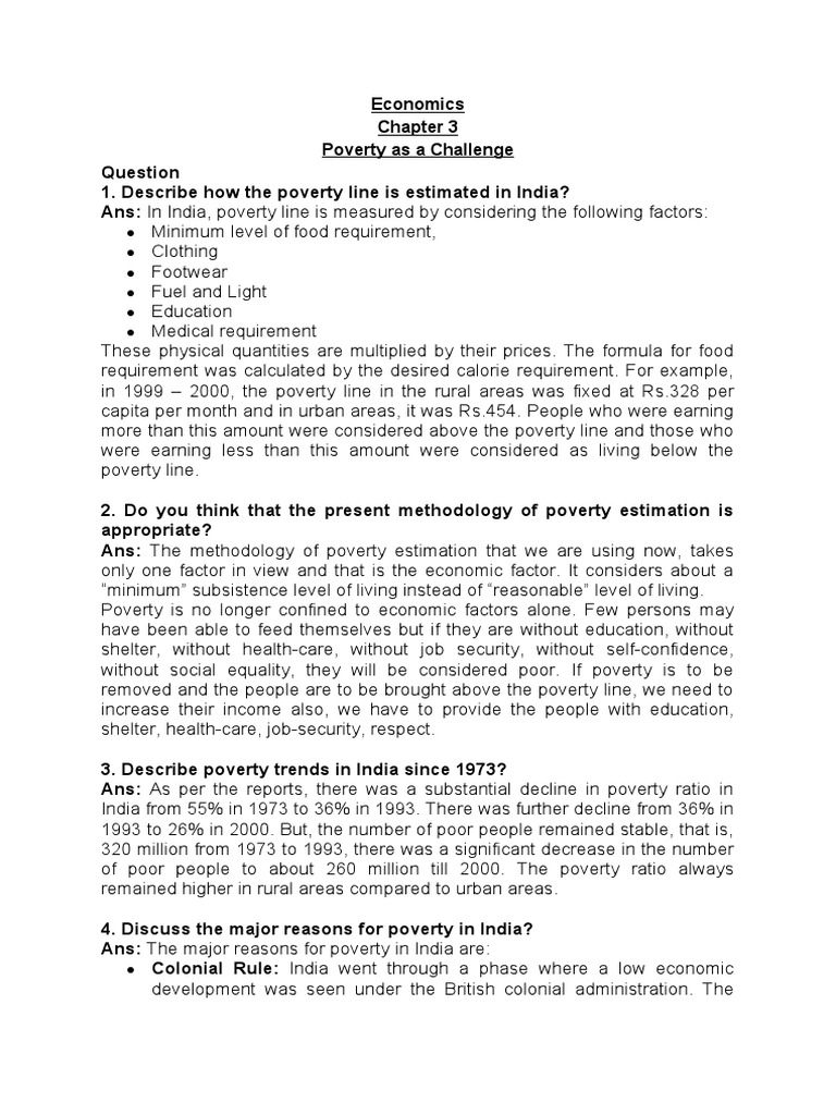 Poverty As A Challenge Pdf Poverty Poverty Homelessness