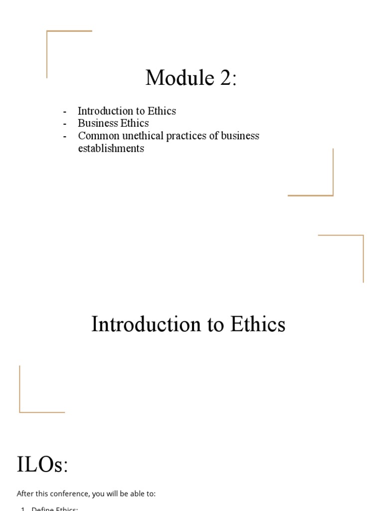 Module 2 - Business Ethics | PDF | Business Ethics | Insider Trading