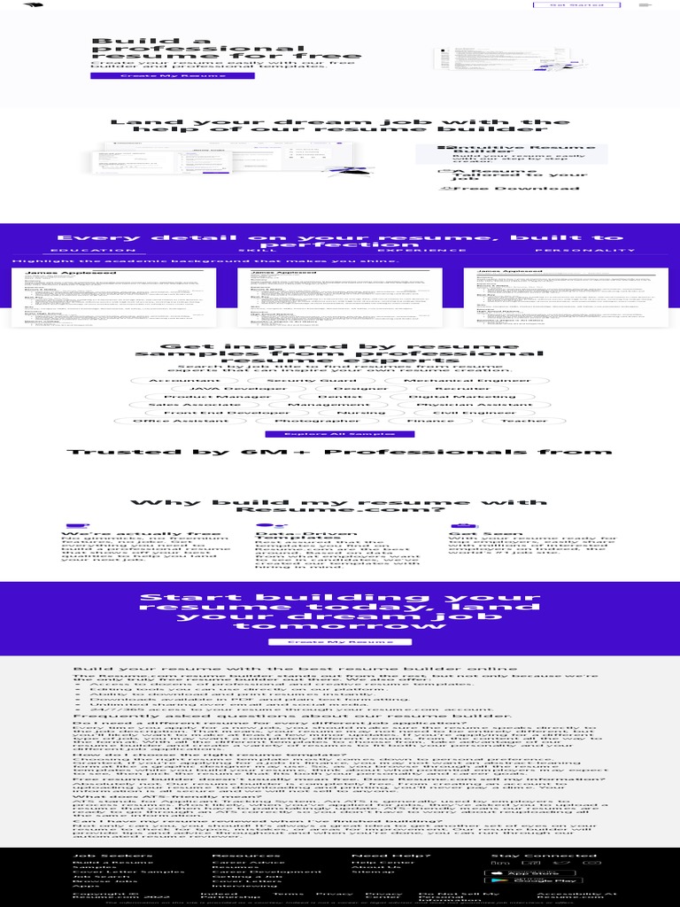 Free Resume Builder - Create & Download Easily | PDF | Résumé ...