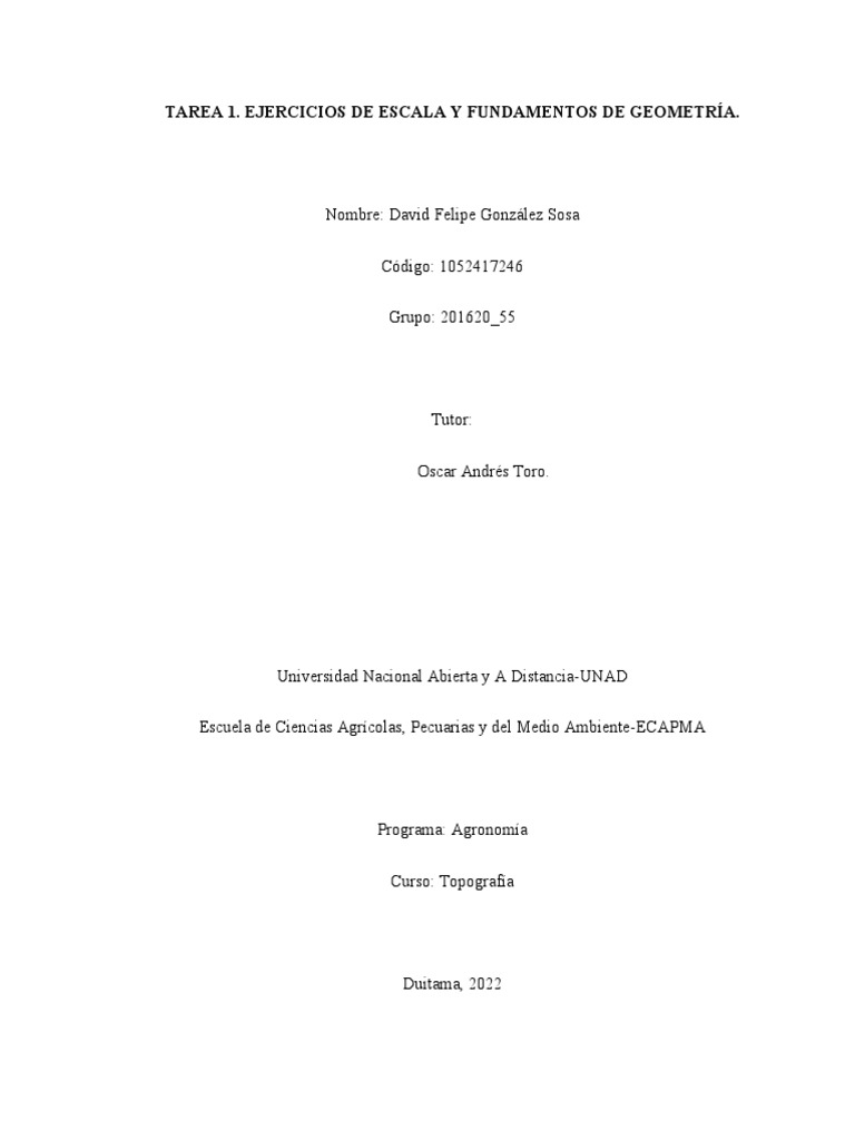 Tarea 1 Ejercicios de Escala y Fundamentos de Geometría. | PDF | Sustracción | Mapa