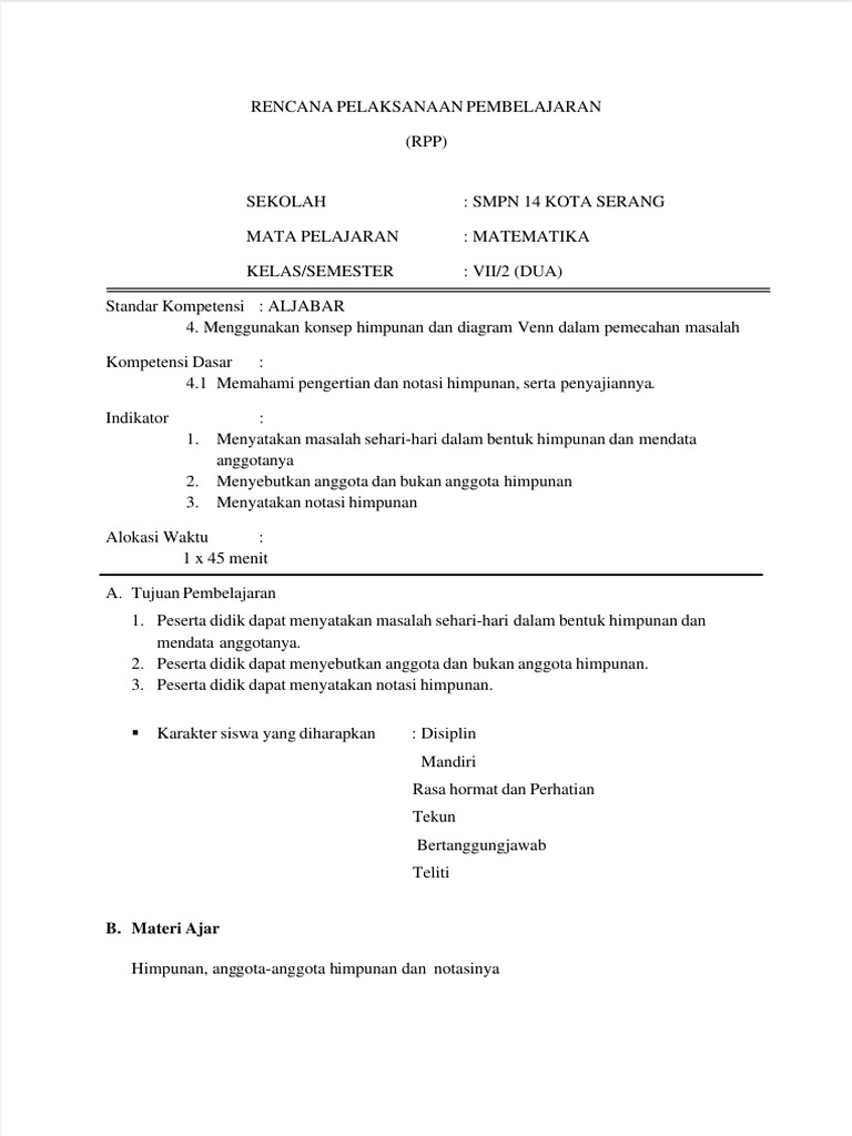 Contoh RPP PKM | PDF