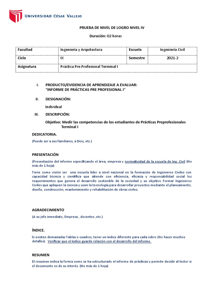 ATH - PRUEBA DE NIVEL DE LOGRO Nivel 4A | PDF | Ingeniero civil | Ingeniería