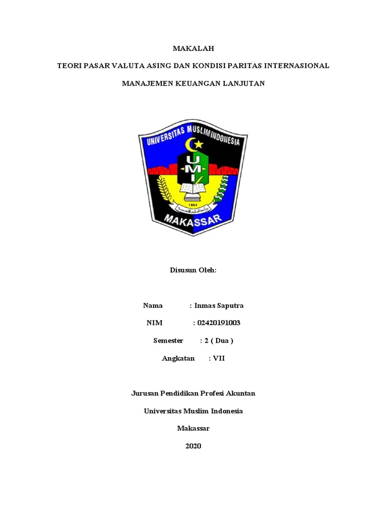Teori Pasar Valuta Asing dan Paritas | PDF