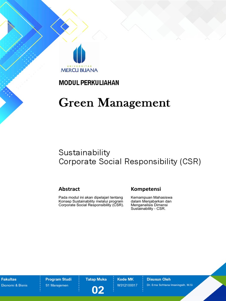 Chapter 2 - Sustainability - Corporate Social Responsibility | PDF