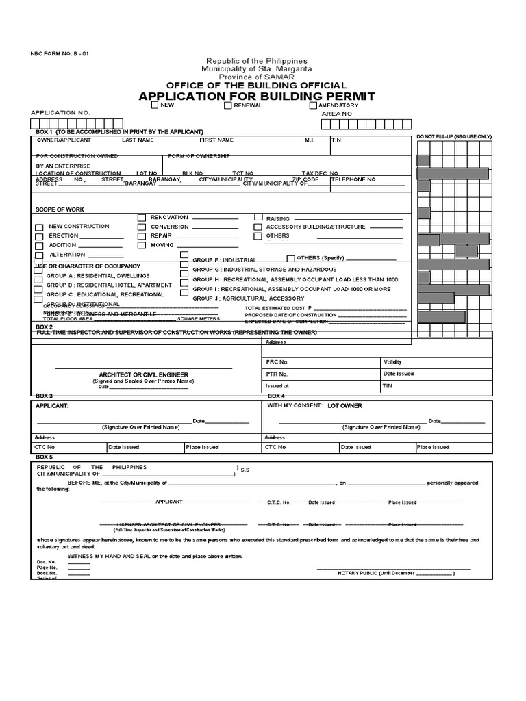 Building Permit (Front) - Revised As of 02-21-2005 | PDF