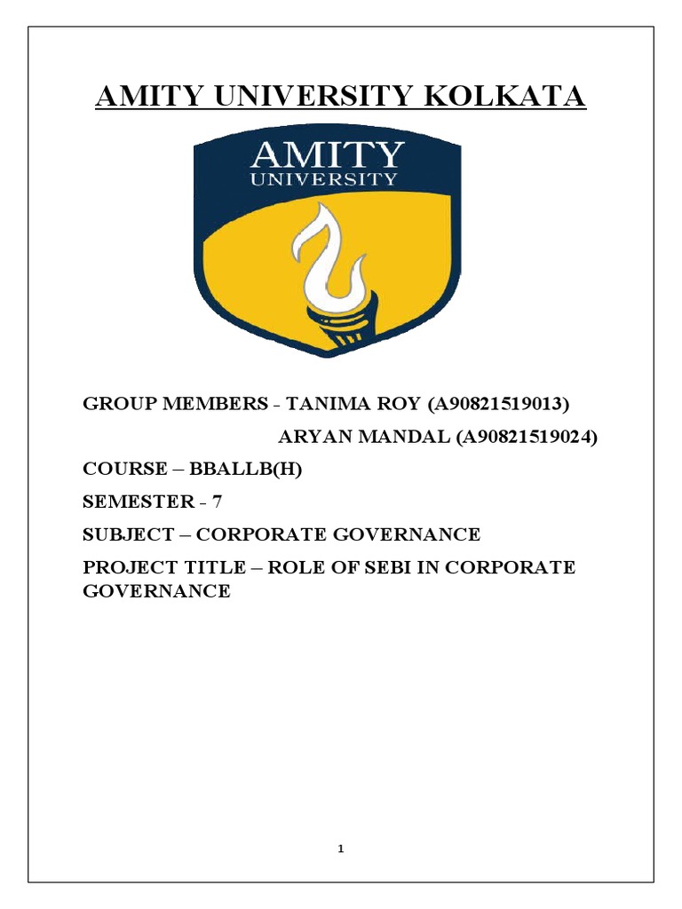 Role of Sebi in Corporate Goverance | PDF | Corporate Governance ...