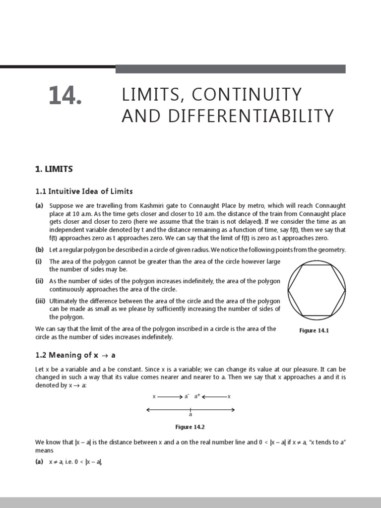 Limits Continuity and Differentiability Theory | PDF | Circle | Area
