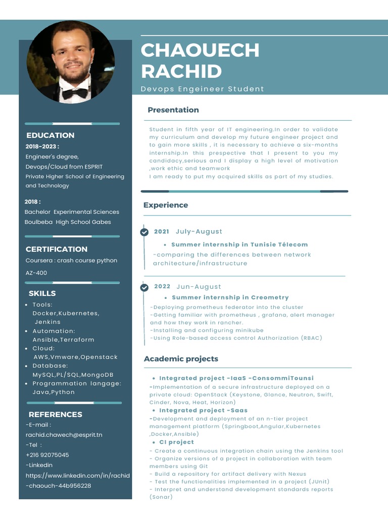 Rachid Chaouch CV | PDF | Open Stack | Computing