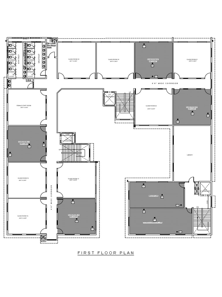 First Floor Plan: Duct Elec - Duct | PDF | Toilet | Excretion