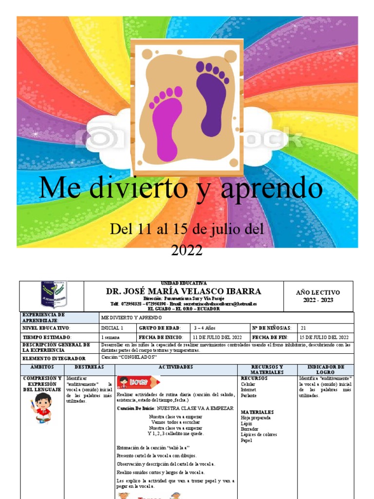 9 Me Divierto Y Aprendo Plan Pdf Canciones Sonido