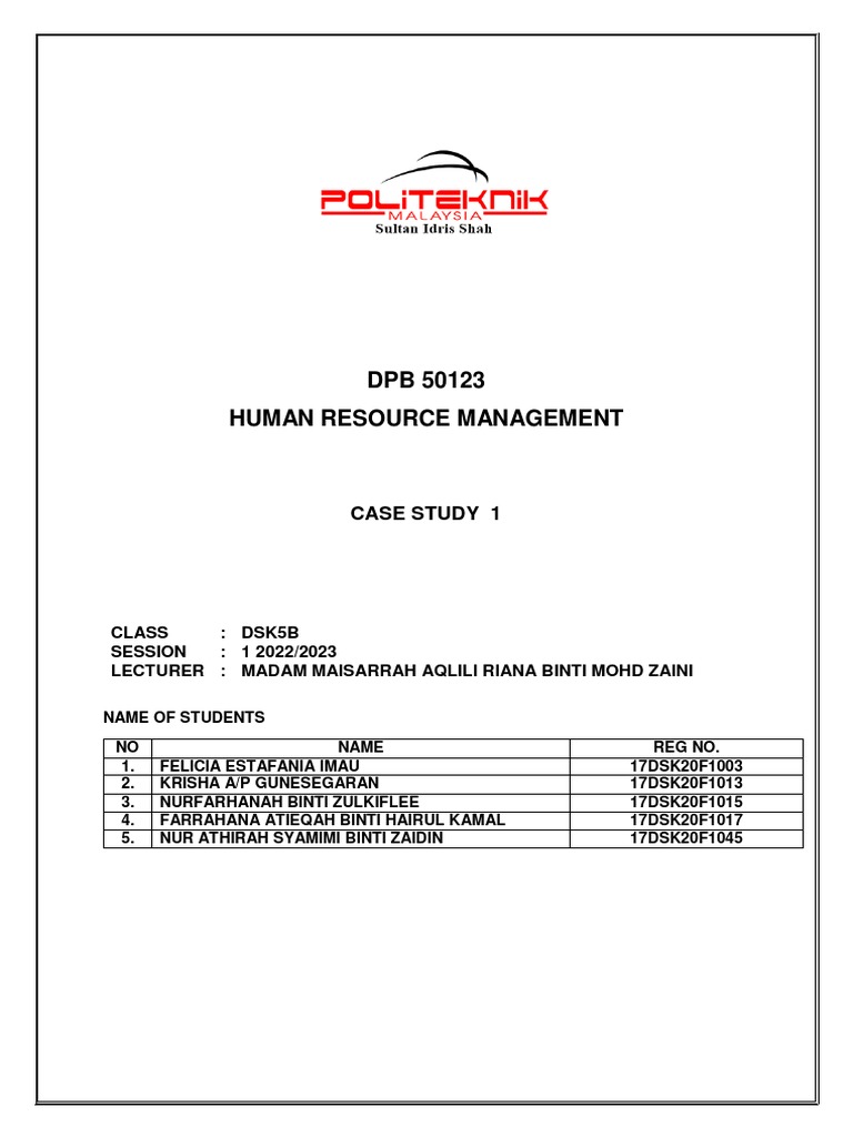 Case Study 1 Human Resource Management | PDF | Engineer | Engineering