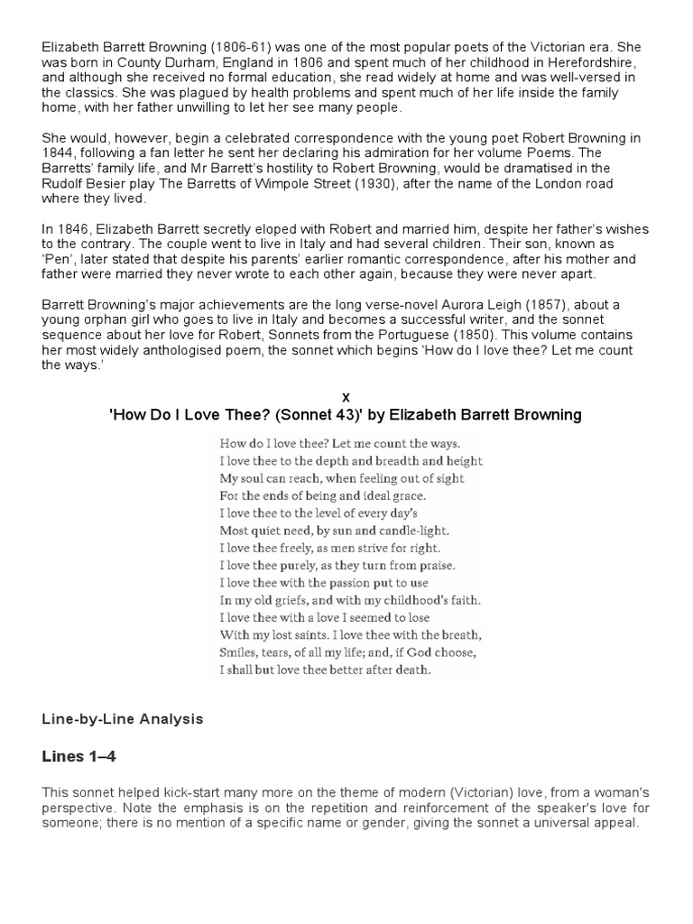 Elizabeth Barrett Browning's Love Sonnets | PDF | Love | Michael Drayton