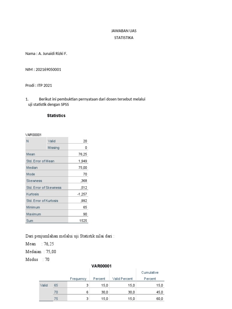 UAS Statistika | PDF