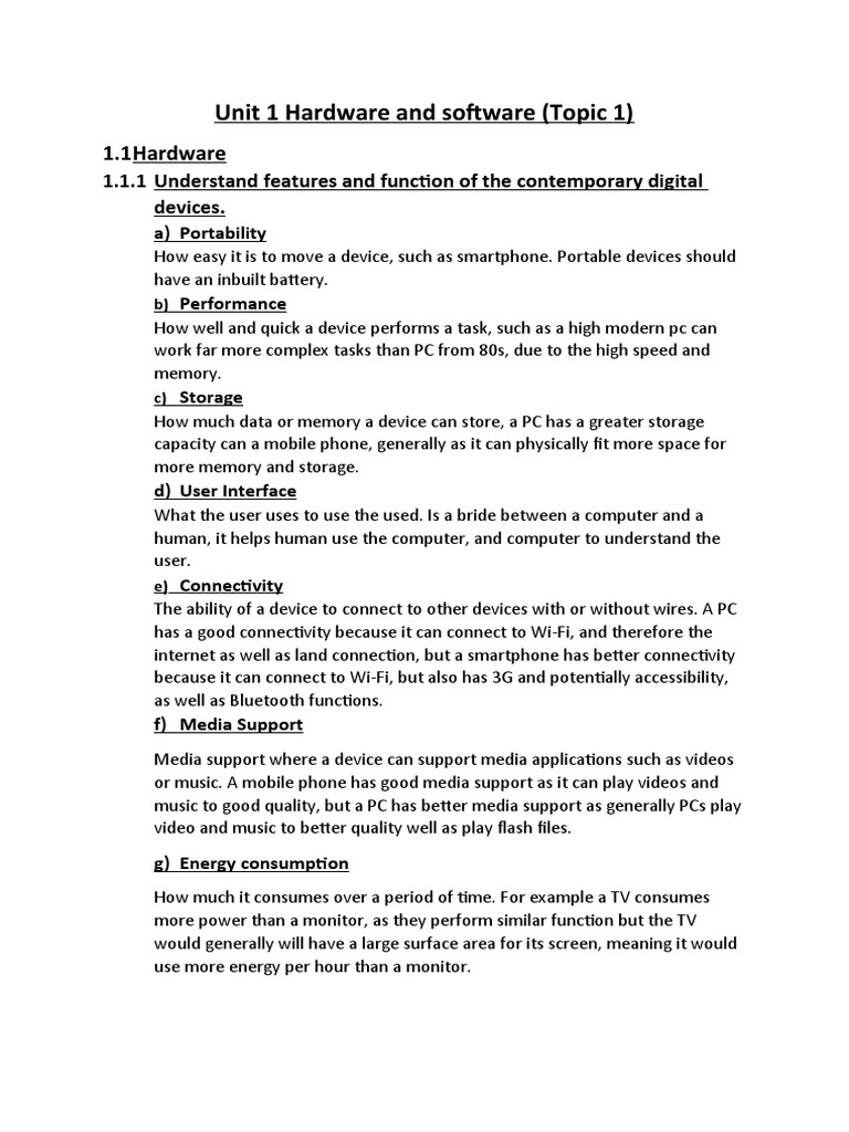 Unit 1 Hardware and Software-Modified | PDF | Embedded System | Byte