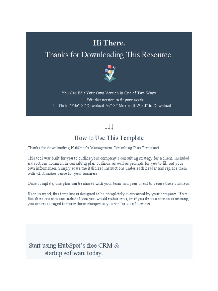 Management Consulting Plan Template | PDF | Customer Relationship ...