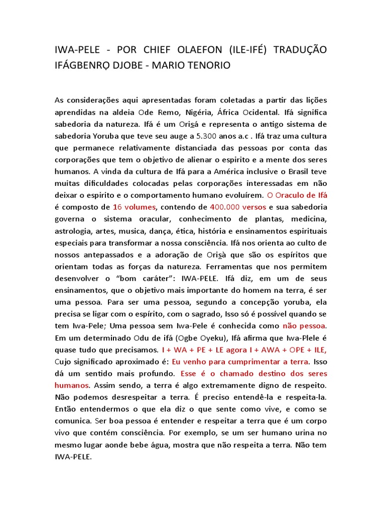 IWA-PELE-por-Chief-Olaefon Tradução Ọmọ awọ Ifágbenrọ Djobe - Preto de ...