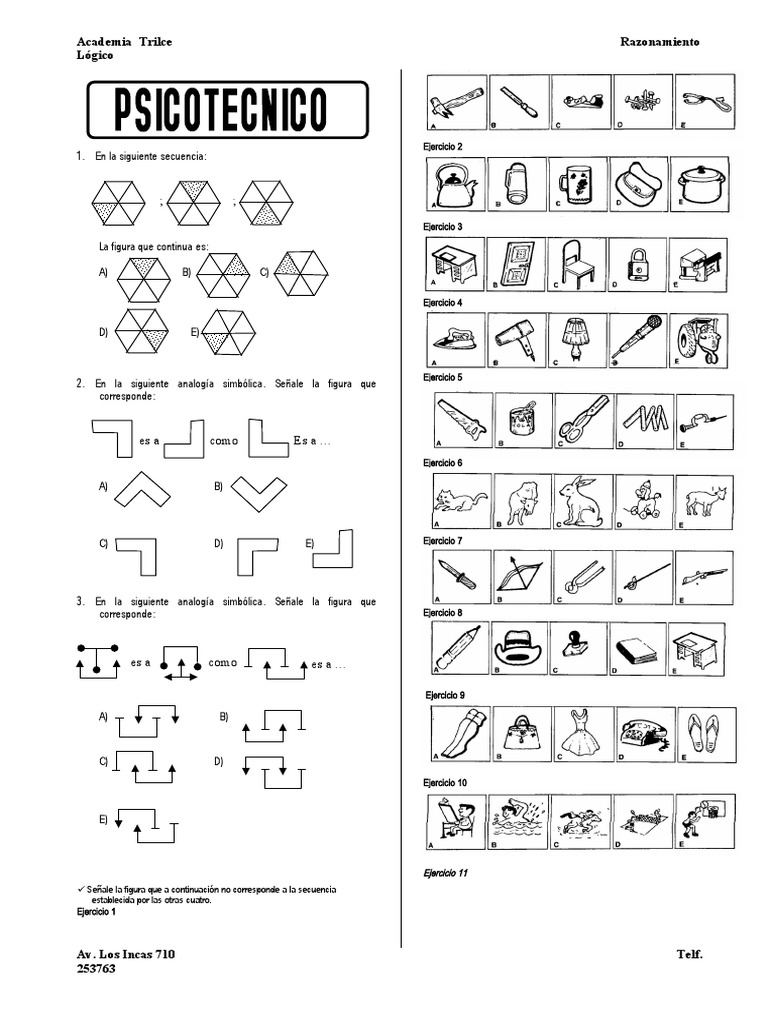 Psicotecnico 1 | PDF