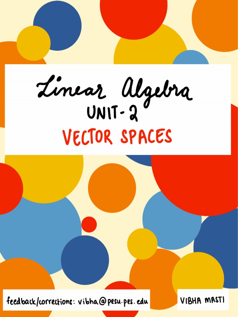 LA Unit 2 | PDF | Basis (Linear Algebra) | Linear Subspace