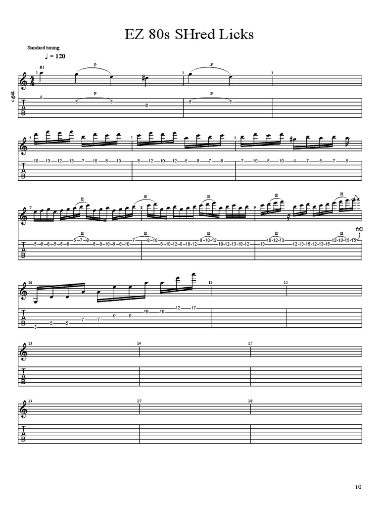 EZ 80s SHred Licks | PDF