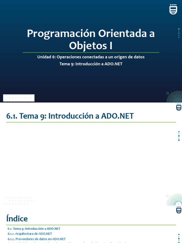 PPT 2022 03 U06 T09 Programación Orientada A Objetos I (1892) | PDF | Active X Data Objects ...