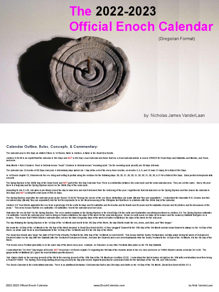 2022-2023 Official Enoch Calendar | PDF | Passover | Hebrew Words And ...