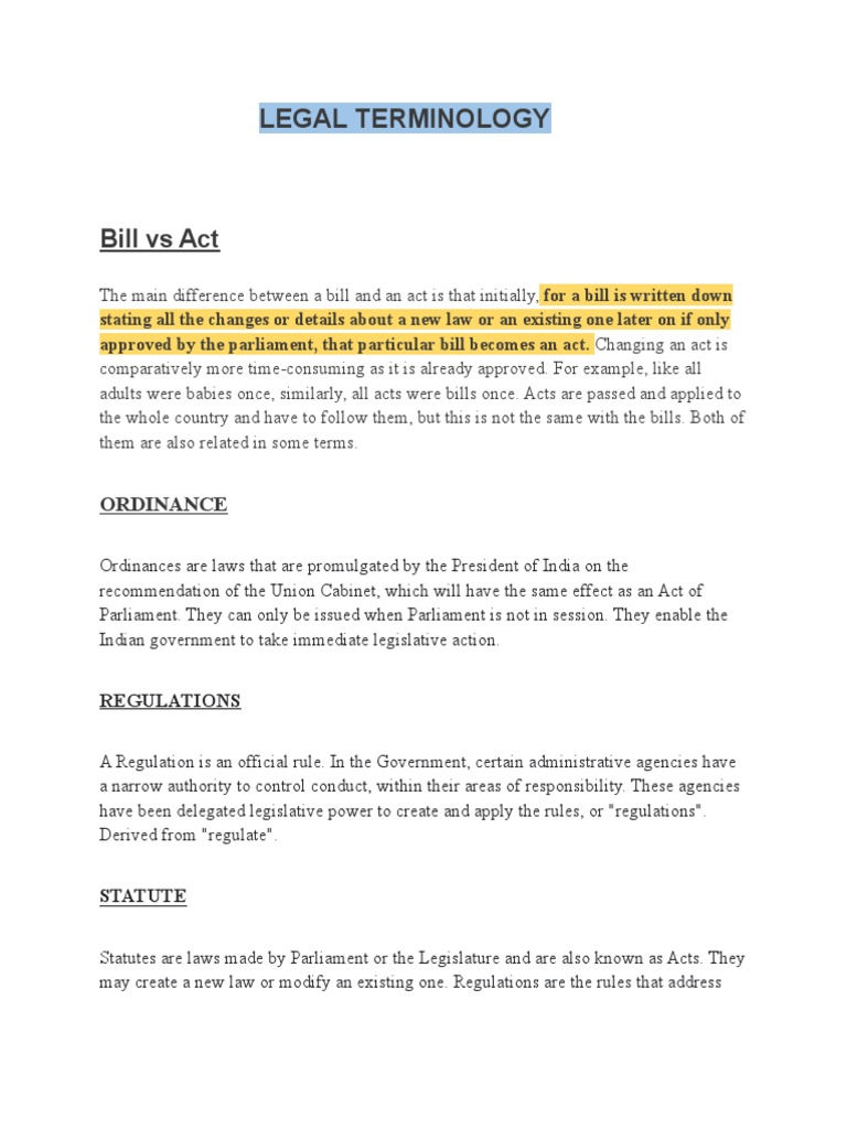 A Comprehensive Overview of Key Legal Terminology and the Evolution of ...