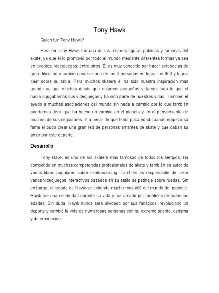 Tony Hawk: Leyenda del Skateboarding | PDF