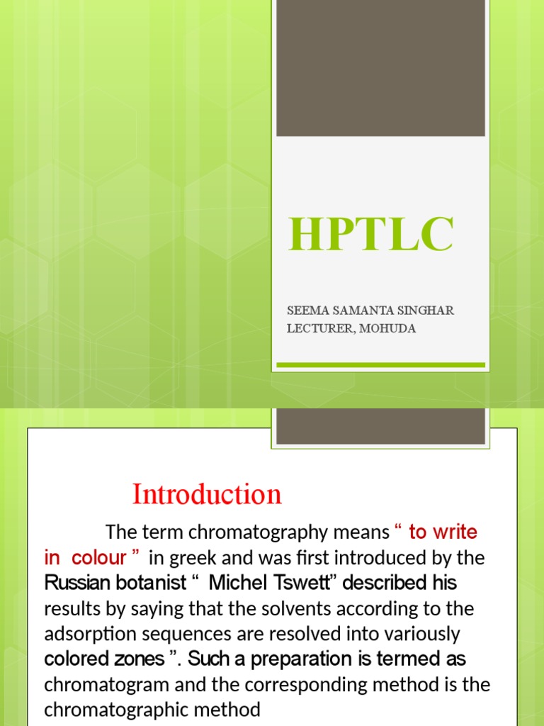 HPTLC | PDF | Chromatography | Thin Layer Chromatography