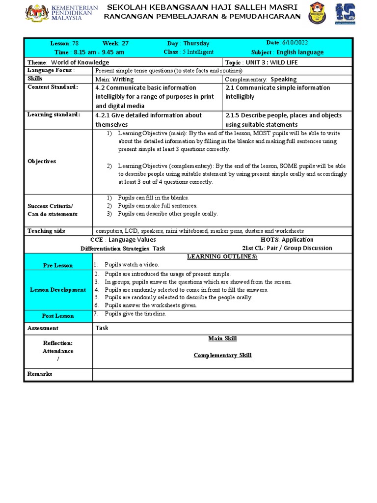 Writing and Speaking Lesson Plan | PDF | Information | Linguistics