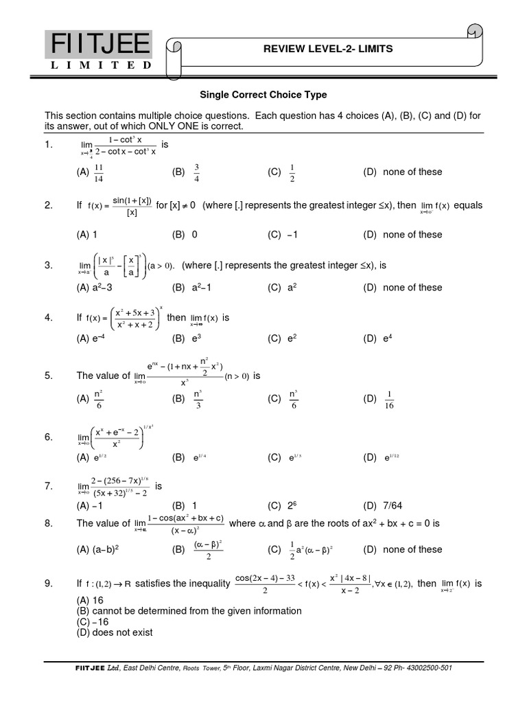 Limits SB | PDF | Number Theory | Arithmetic