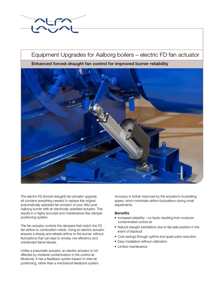 Electric FD Fan Actuator Upgrade Kit | PDF | Actuator | Boiler
