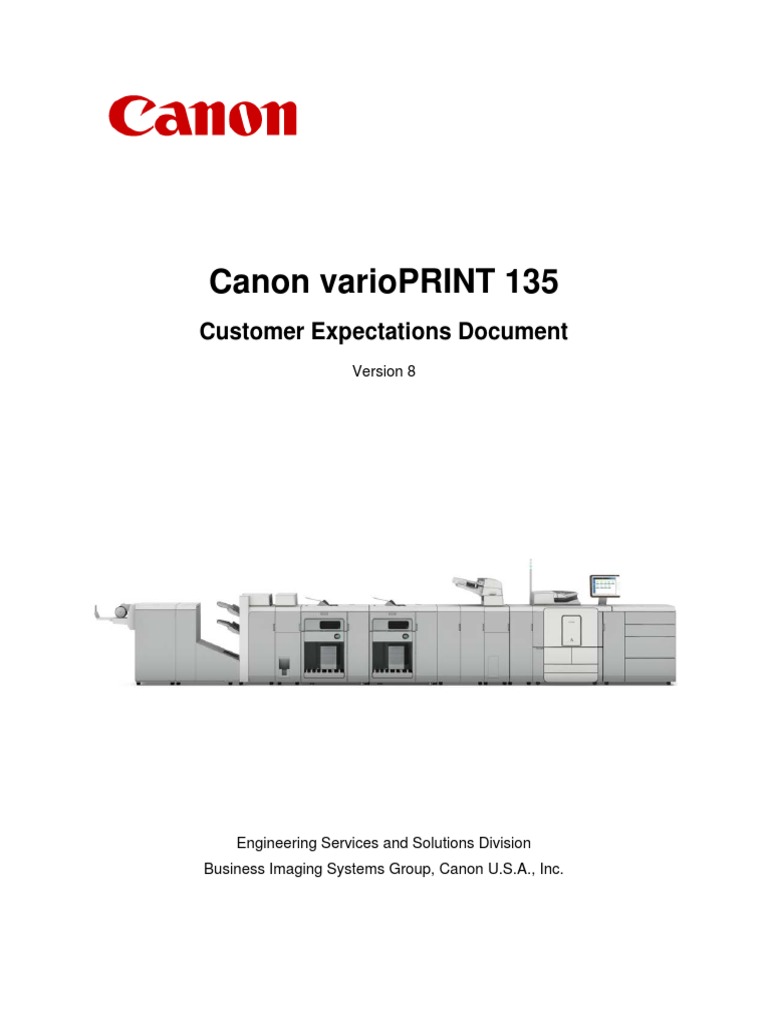 Canon Varioprint 135: Customer Expectations Document | PDF | Usb Flash Drive | Printer (Computing)