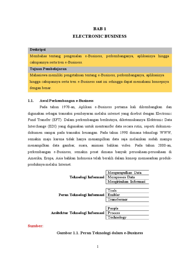 Bab 1 Electronic Business | PDF