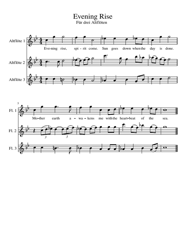Evening - Rise Mehrstimmig Für Altflöten | PDF