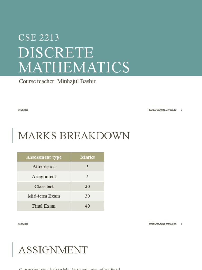 01 Intro | PDF | Mathematics | Discrete Mathematics 01 Intro | PDF | Mathematics | Discrete Mathematics