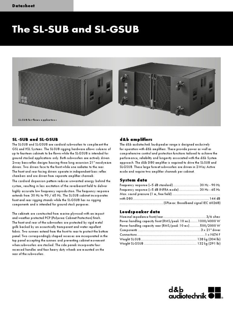Slgsub Subwoofer | PDF | Loudspeaker | Electrical Engineering