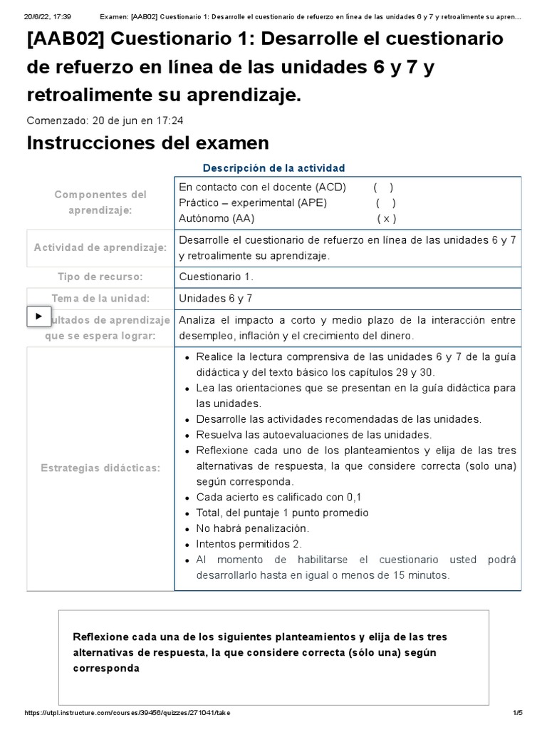 Cuestionario de Refuerzo Unidades 6 y 7 | PDF | Dinero | Precios