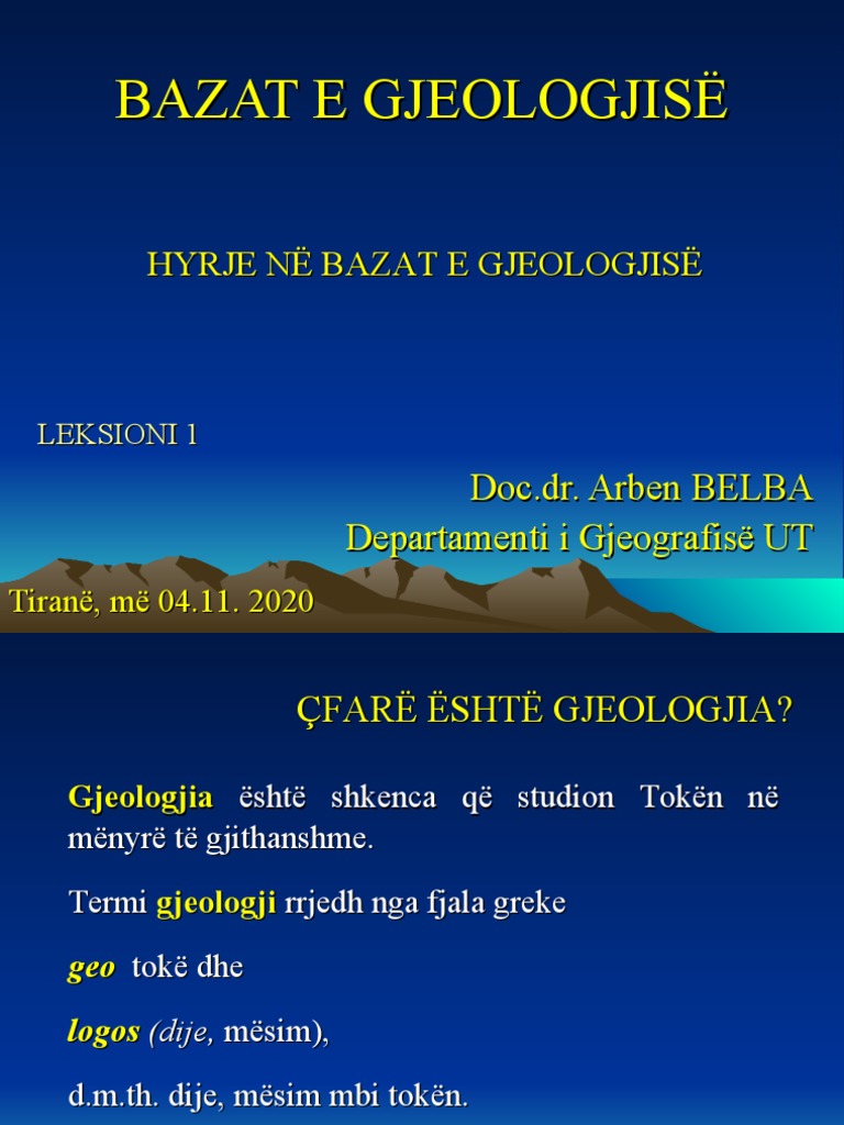 1 Hyrje Në Bazat e Gjeologjise | PDF