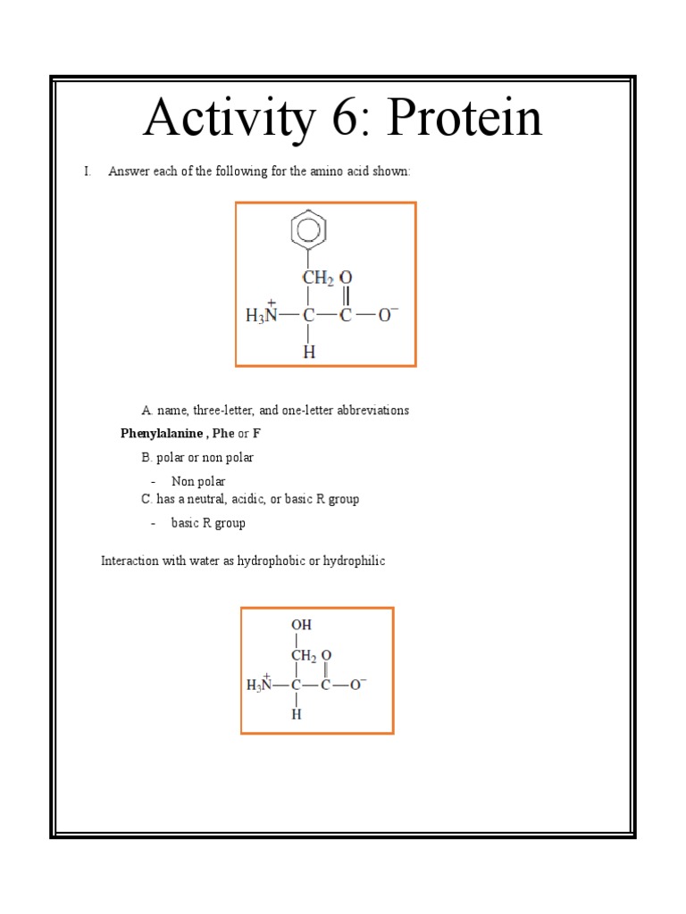 Proteins Activity | PDF