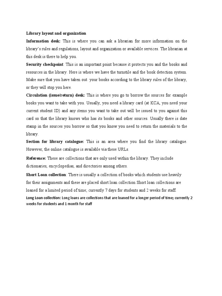 Library Layout and Organization | PDF