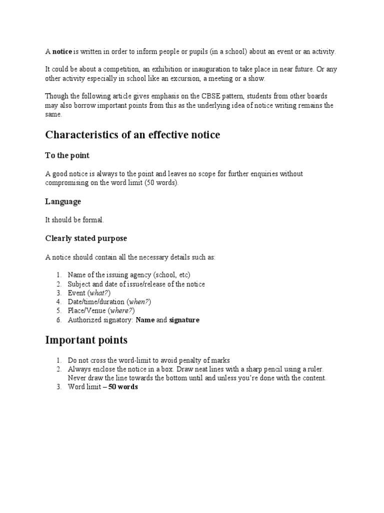 How To Write Notices | PDF