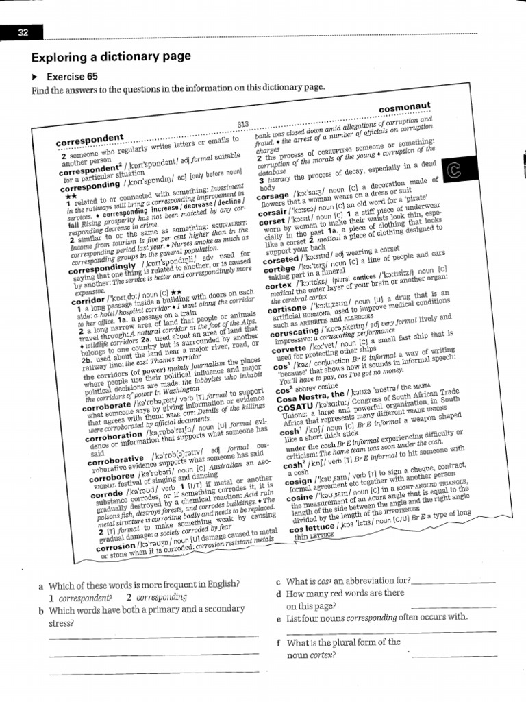 Exploring A Dictionary Page Worksheets - Lessons1-2 | PDF | English ...