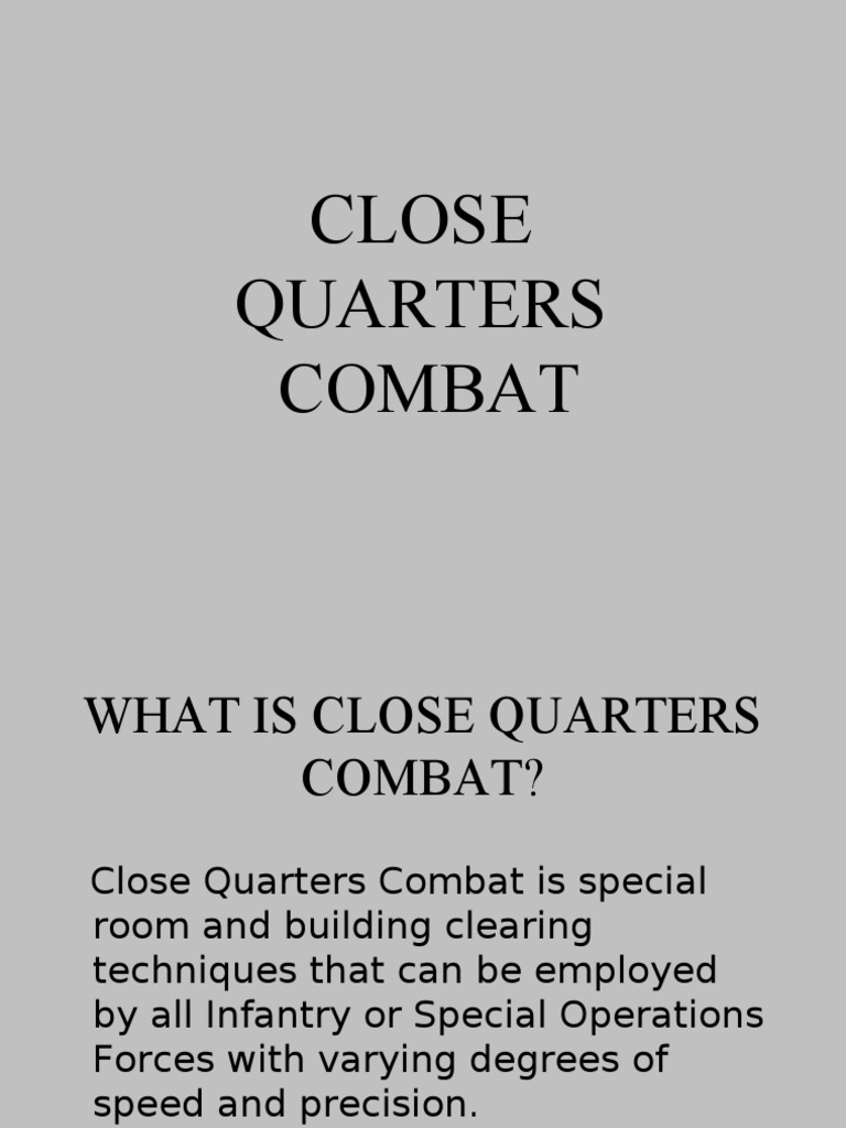 Close Quarters Combat | PDF | Warfare | Military