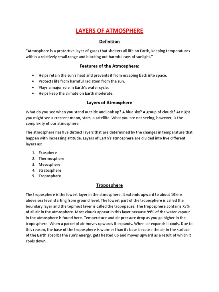 Layers of Atmosphere | PDF | Atmosphere Of Earth | Atmosphere