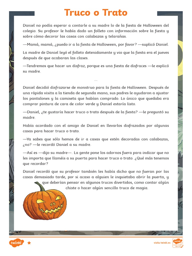 Es SL 2548336 Compresion Lectora Por Niveles Una Historia de Halloween ...