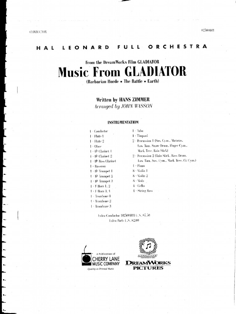 Hans Zimmer Gladiator Full Orchestrapdf | PDF