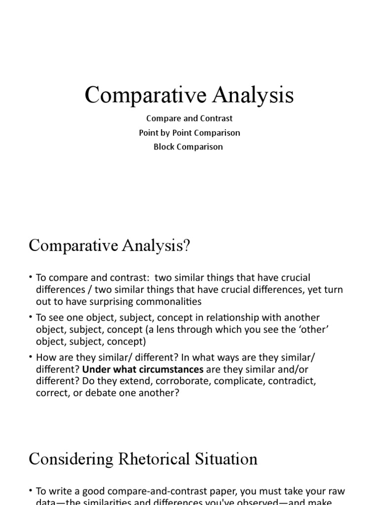 Comparative Analysis | PDF | Fallacy | Argument