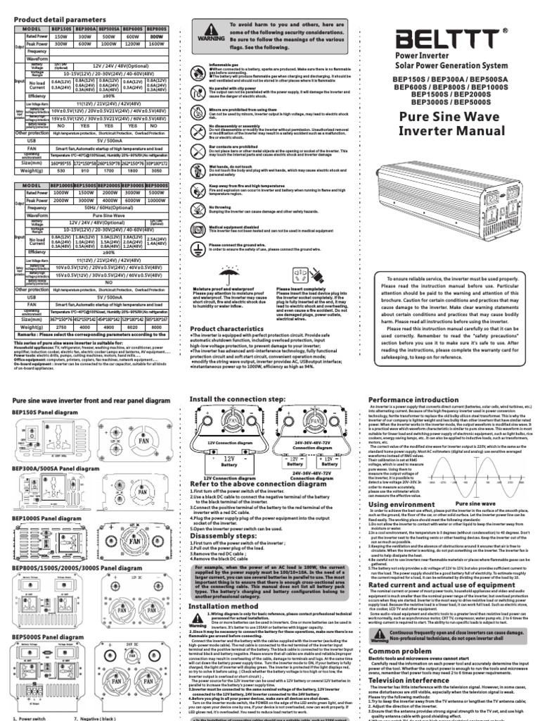 Datasheet Inversor Belttt | PDF | Power Inverter | Power Supply