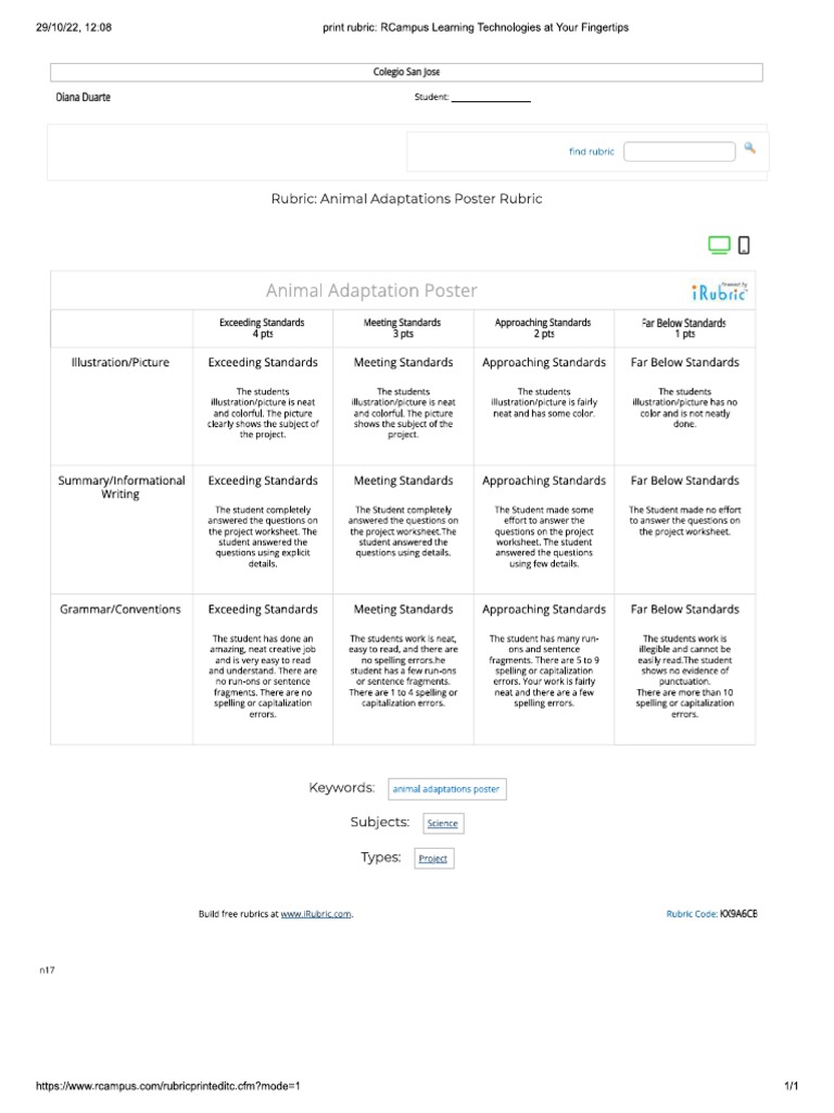 Rubric - Superhero Adaptation | PDF