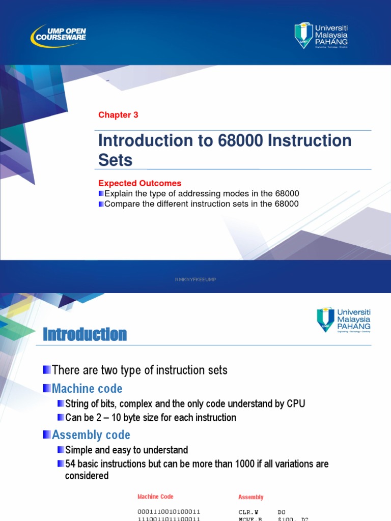 Overview of 68000 Instruction Set | PDF | Pointer (Computer Programming ...